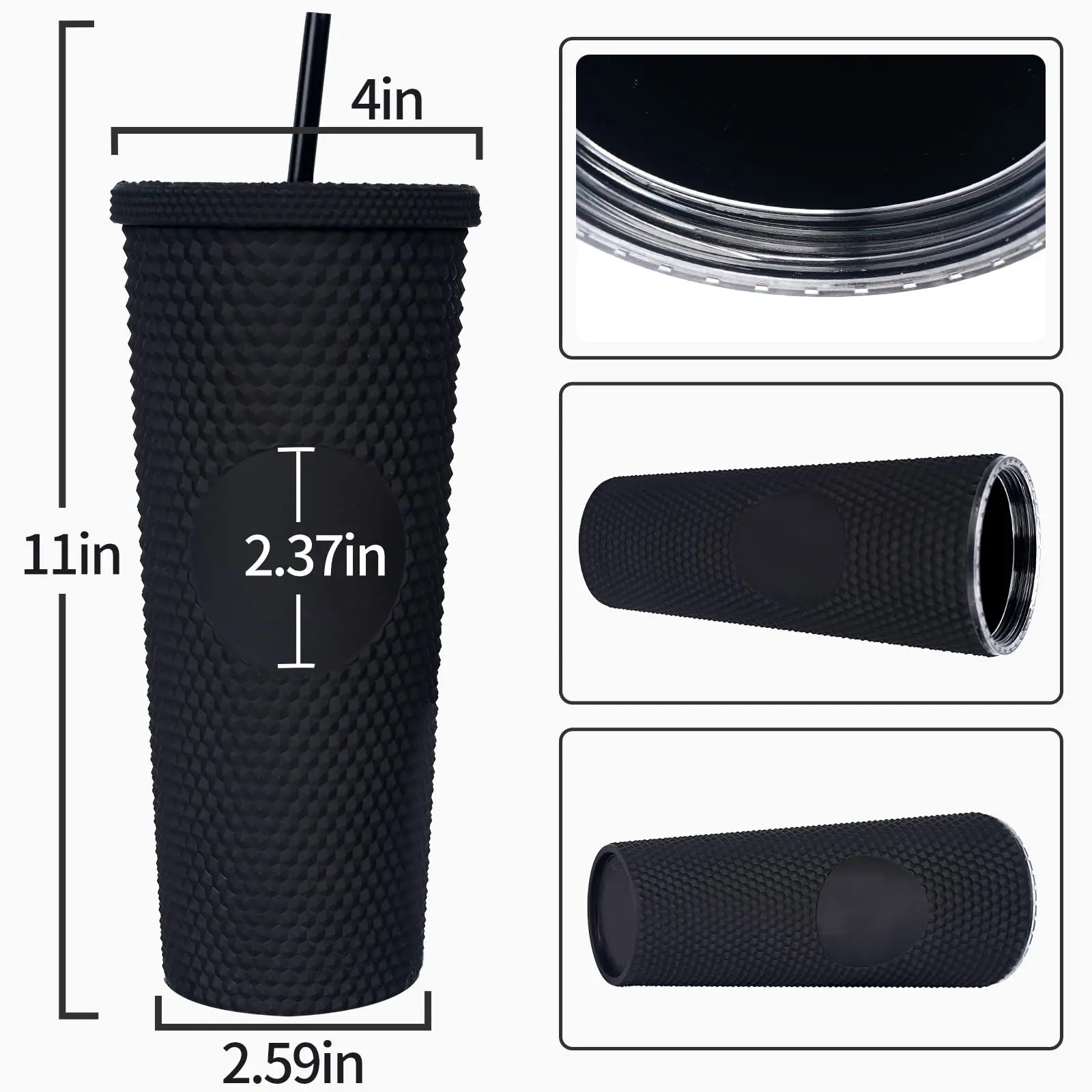 24oz Diamond Durian Cup With Lid And Straw,710ml Cold Studded Cold ...