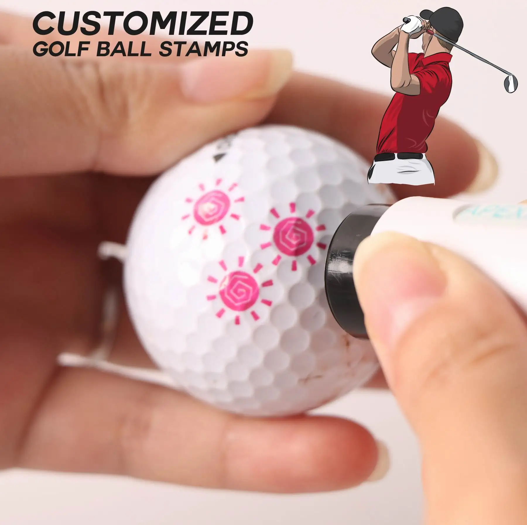 Customizable Indelible Ink Golf Ball Stamper - Personalized Ball Mark ...