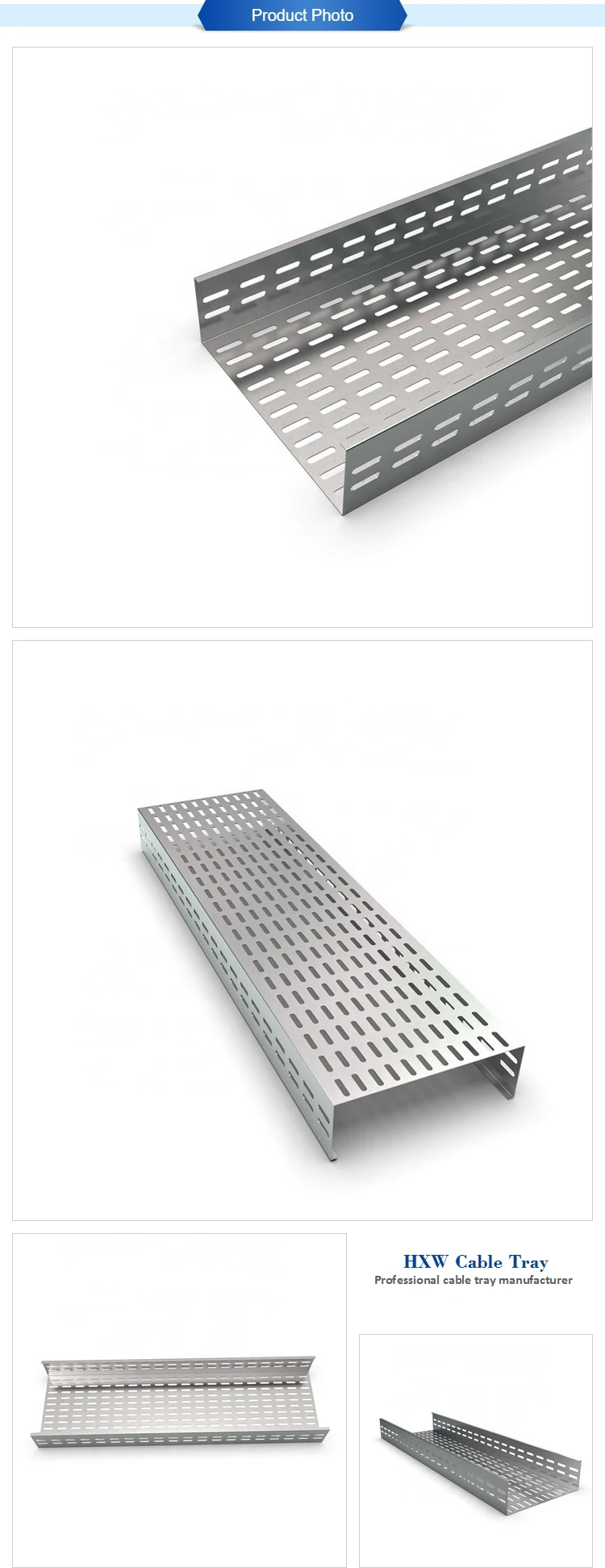 Galvanized Steel Ventilated Perforated Cable Tray Supporting System ...