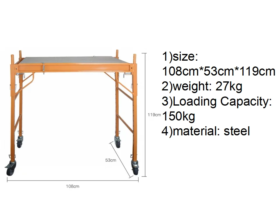 Adjustable Mobile Steel Frame Scaffolding With Casters - Buy Guard ...