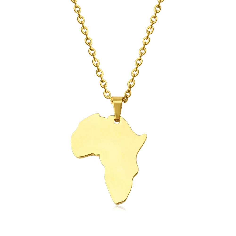Simple Africa Map - Stainless Steel African Necklace