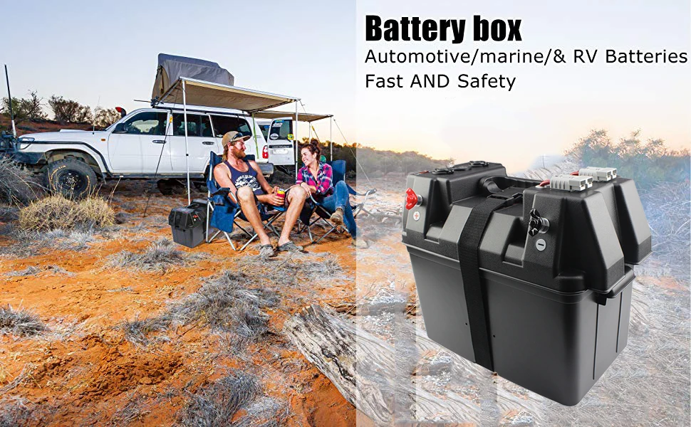 Waterproof 12V Camping Battery Box for Boat & Electric Use - OEM