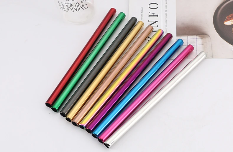 Wholesale Custom Logo 304 Stainless Steel Metal Straws