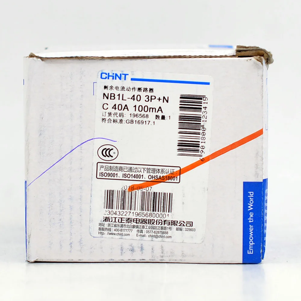 CHINT NB1L 잔류 전류 회로 차단기 과전류 보호 (자기) NB1L-40 2P C20A 30mA| Alibaba.com