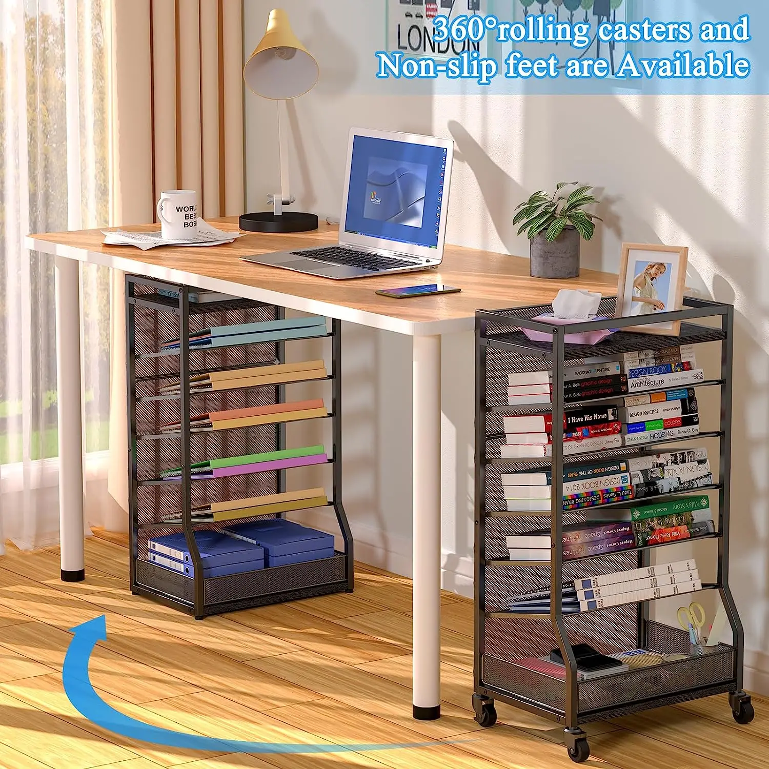 Metal Free-standing File Holder Rolling With Sliding Trays Rolling 7 ...