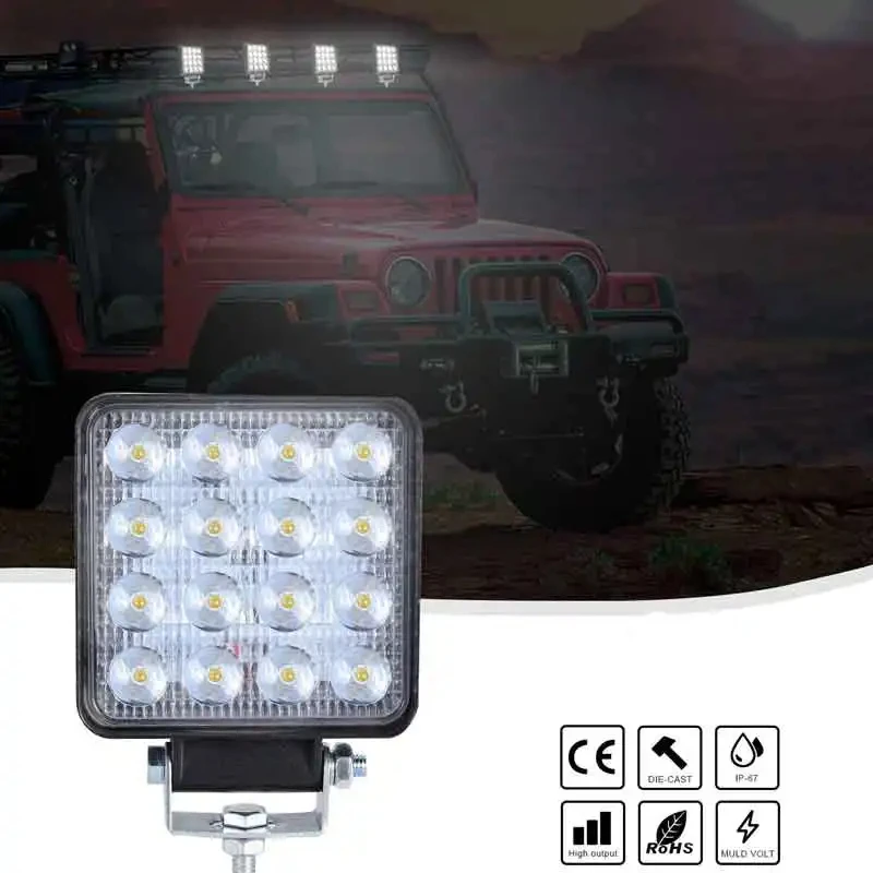 Super Bright 24v 12v Spot Led Work Light 4.3 Inch 48w Offroad Led Light ...