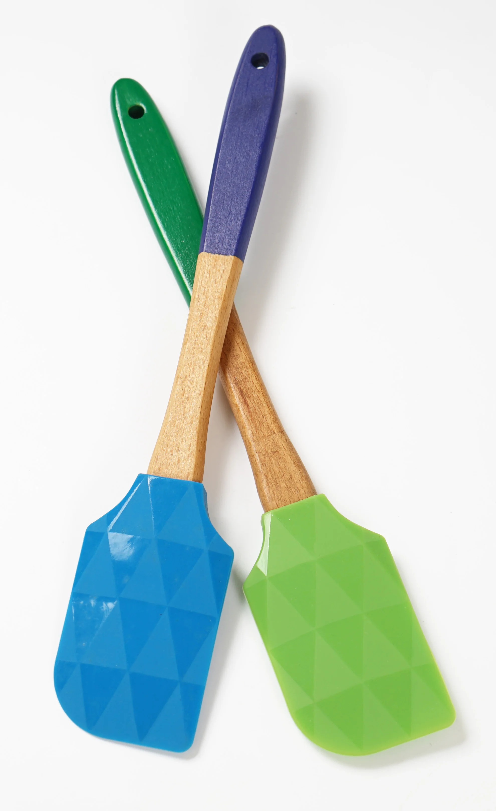 Set Of 2 Piece Food Grade Baking Spatula Set Wood Handle Diamond ...