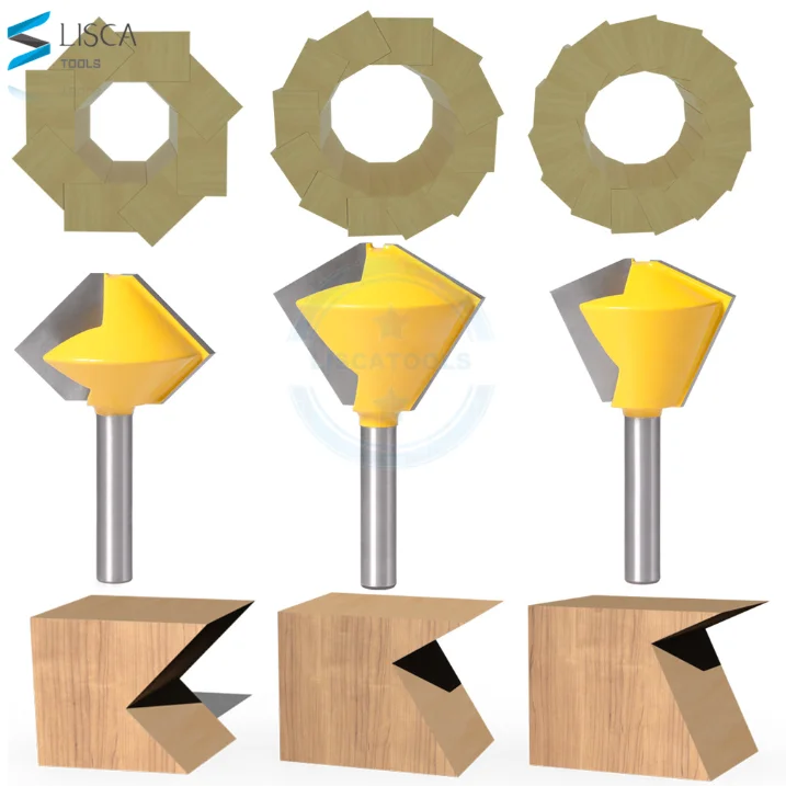 L-N114-2 3pcs 8mm Shank Multi Sides Bit 6,8,12 Edges Router Bits Bird's ...