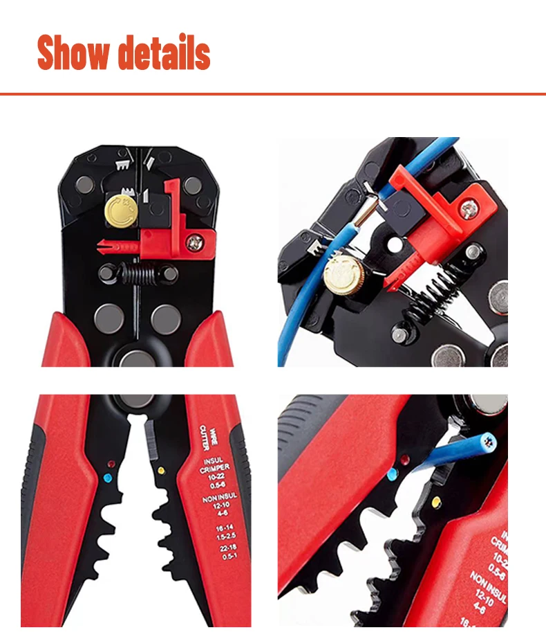 HS-D1 Multifunctional Automatic Wire Stripper & Crimper Steel Cable ...