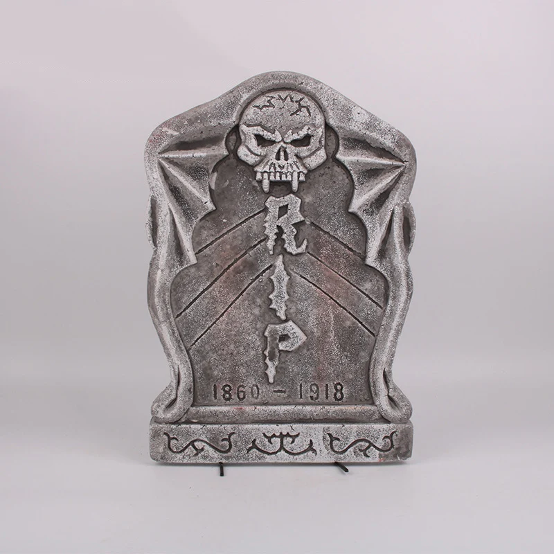 Decor Decoration Outdoor Graveyard Rip Skull Headstone Foam Sign ...