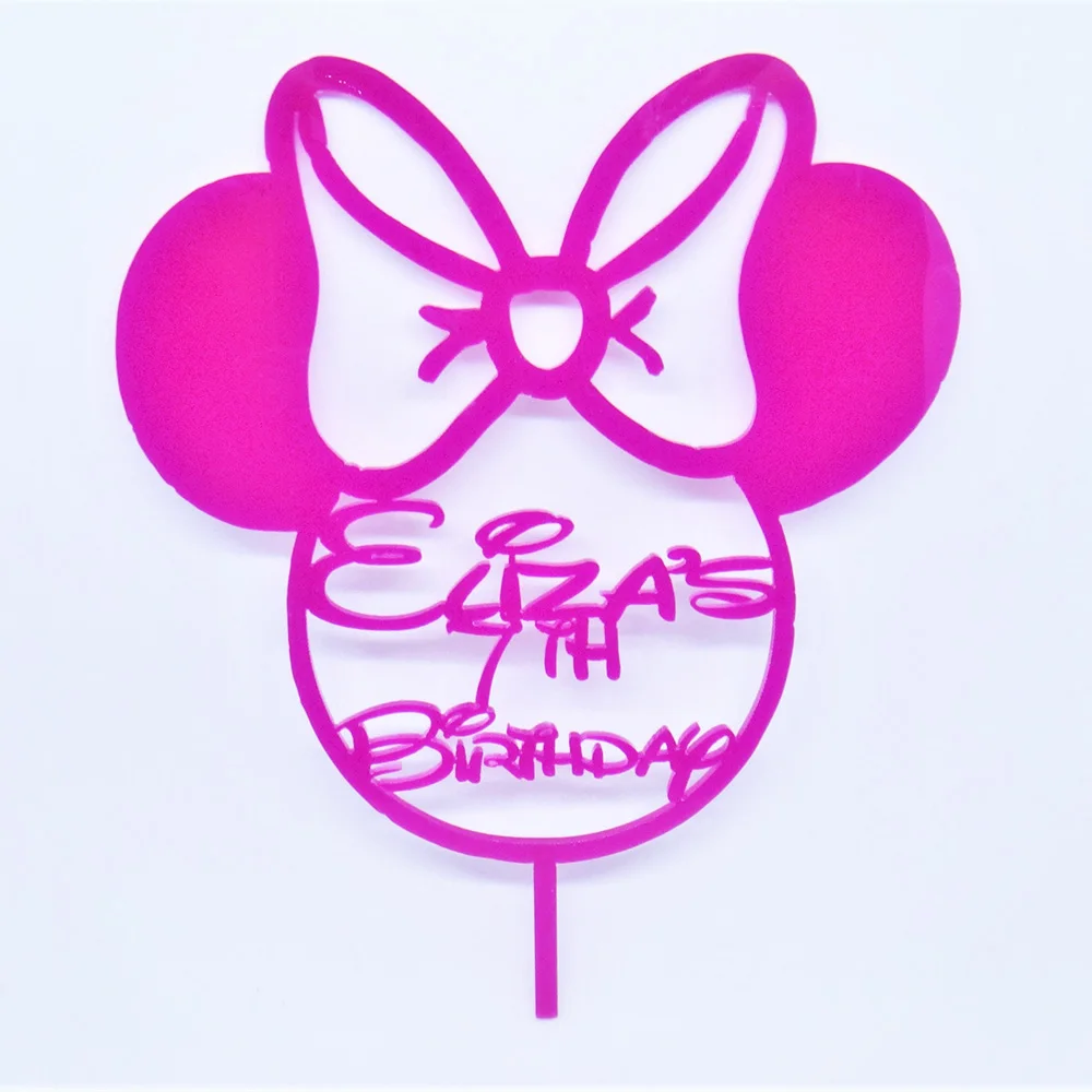 Minnie Mouse Ears Cake Topper - Durable Acrylic Decoration