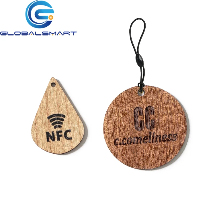 Customized Qr Barcode Printing Nfc Wooden Keychain Key Fob Hotel Tag ...