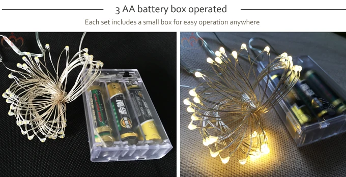 Hot-sale 5m 50 Led 3aa Battery Operated Outdoor Fairy Lights Macro ...