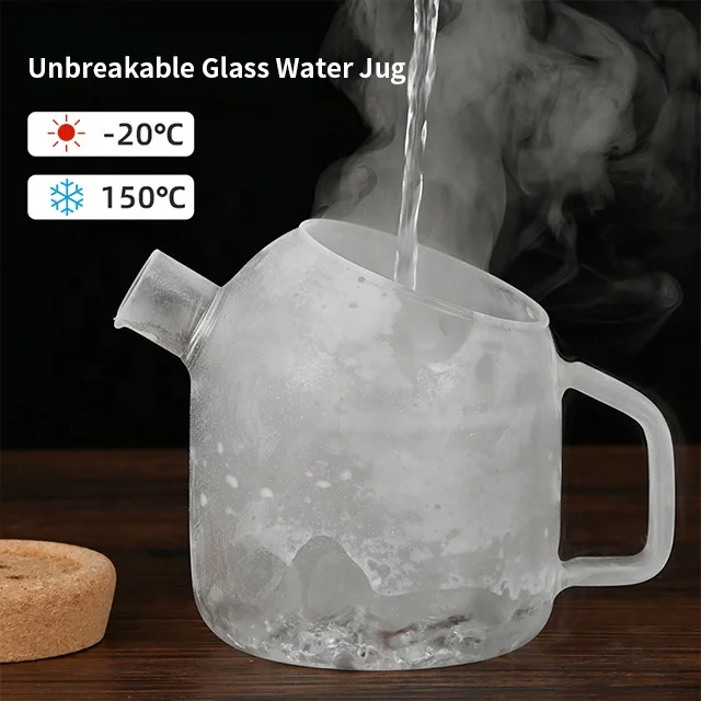 Wholesale Borosilicate Glass Water Jug Pot With Cork Ball Lid Carafe ...