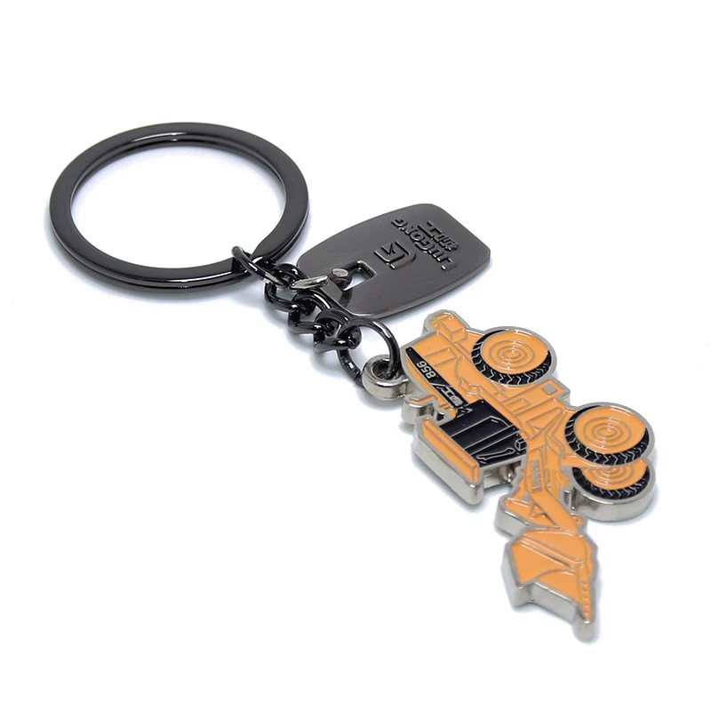 Custom Engraved Logo Promotional Metal Excavator Keychain
