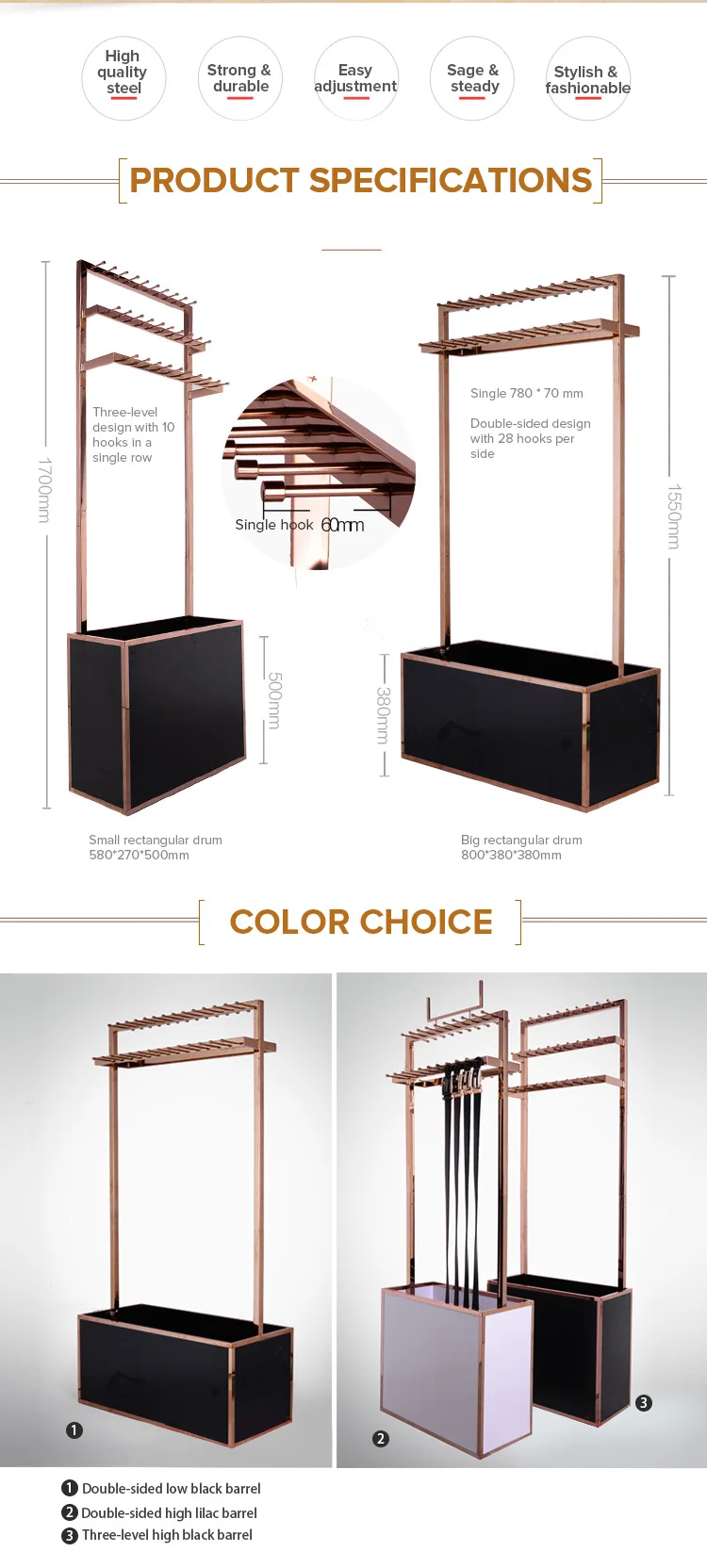 Ruichen 2020 Retail Custom Belt Display Cabinet Design Belt Rack Stand ...