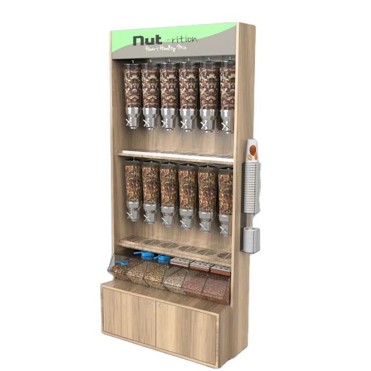 Free Standing Wooden Candy Dispenser Display Stand