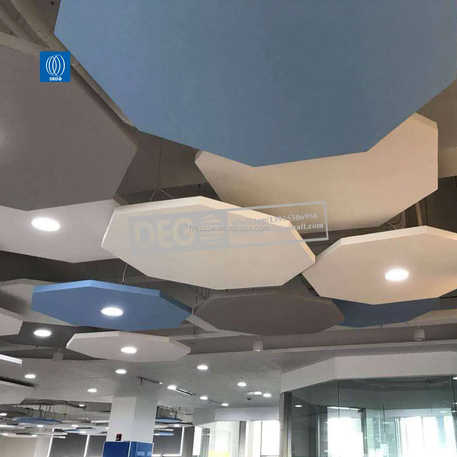 Painéis De Teto Acústicos De Suspensão,Espuma Hexagonal Redonda Com Som ...