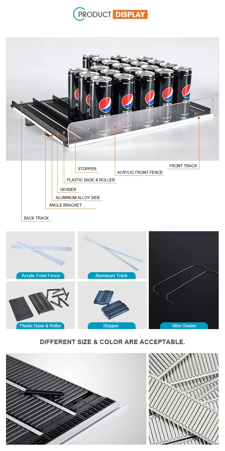 Heavy Duty Supermarket Shelf Pusher for Pharmacy Store Smart Gravity ...