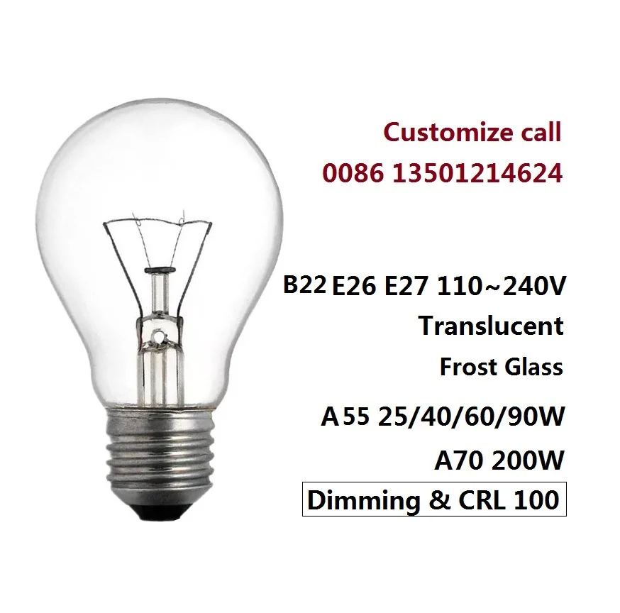 Etch Lighting E26 Bulb Filament Light E27 B22 100w Halogen Clear Frost ...