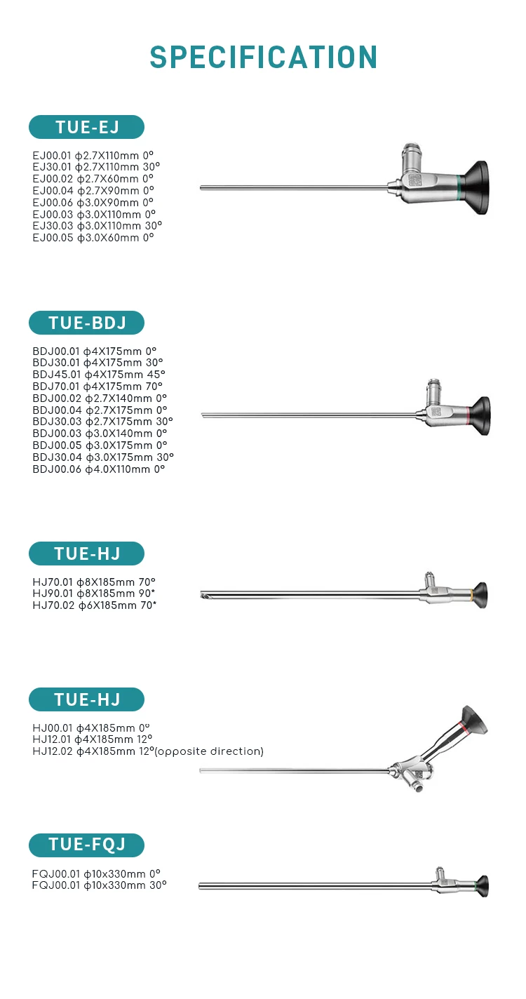 4*175mm Rigid Nasal Endoscope - 0/30/45/70 Degree Optics