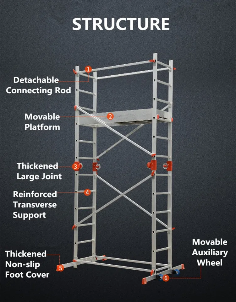 New Style Aluminum Work Platform Ladder Scaffolding Folding Movable ...