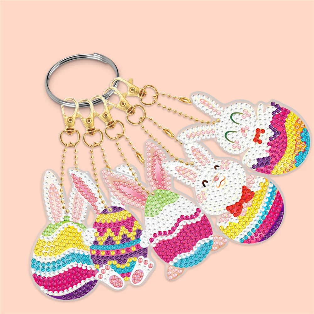 Easter Egg Craft Kits 20-Piece Easter Diamond Painting Keychain Kit ...