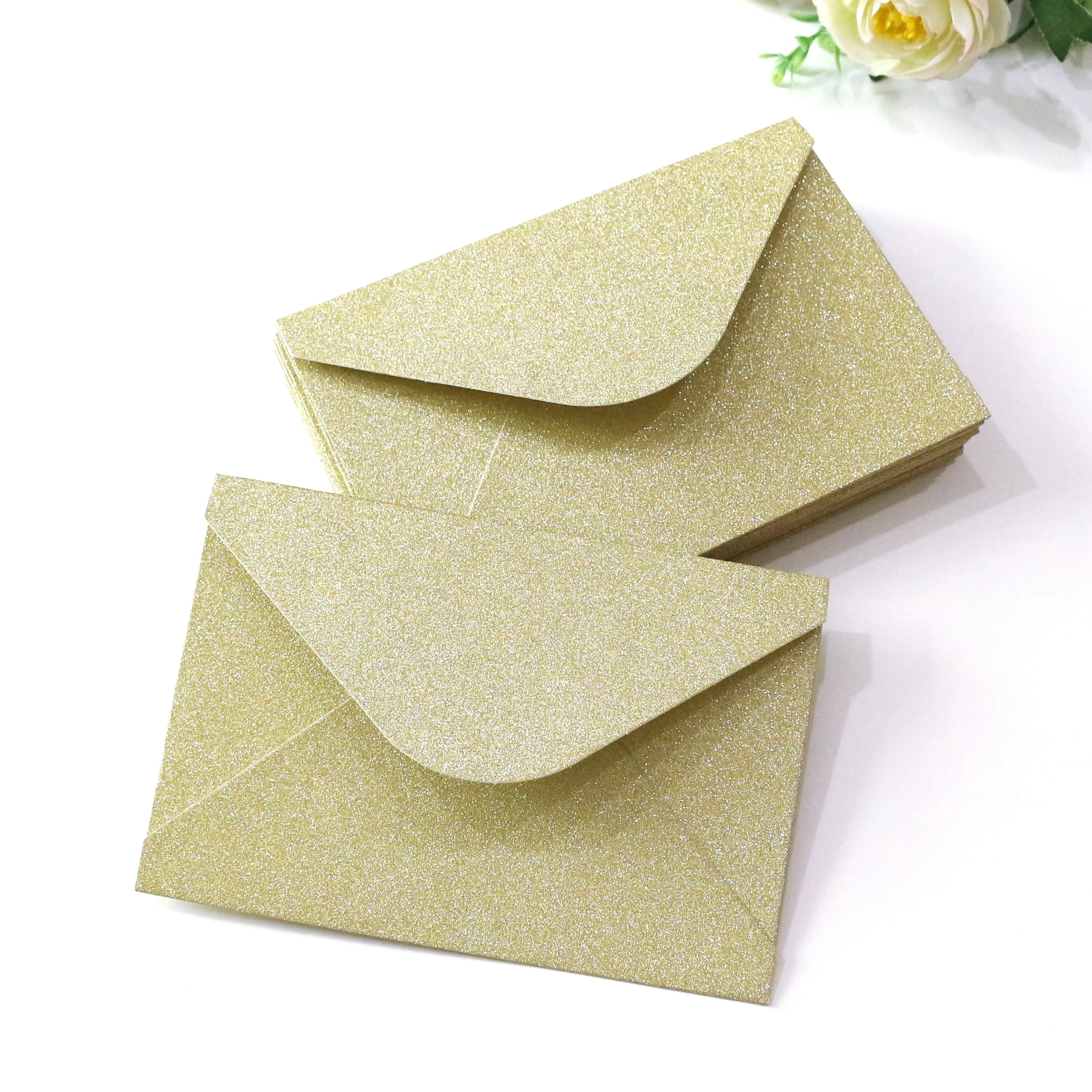 Elegant Buff Glitter Paper Invitation Envelope Wedding Party - Buy ...