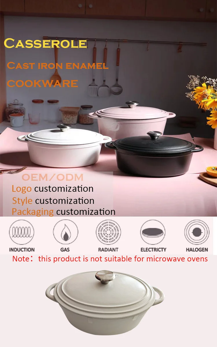 Custom Non Stick Cookware Set Cast Iron Ceramic Pot With Lid Enamel ...