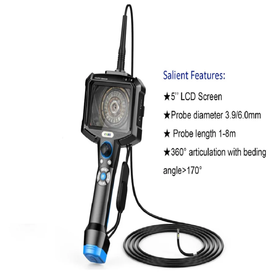3.9mm Probe Diameter Industrial Endoscope 360 Degree Analog Camera For ...