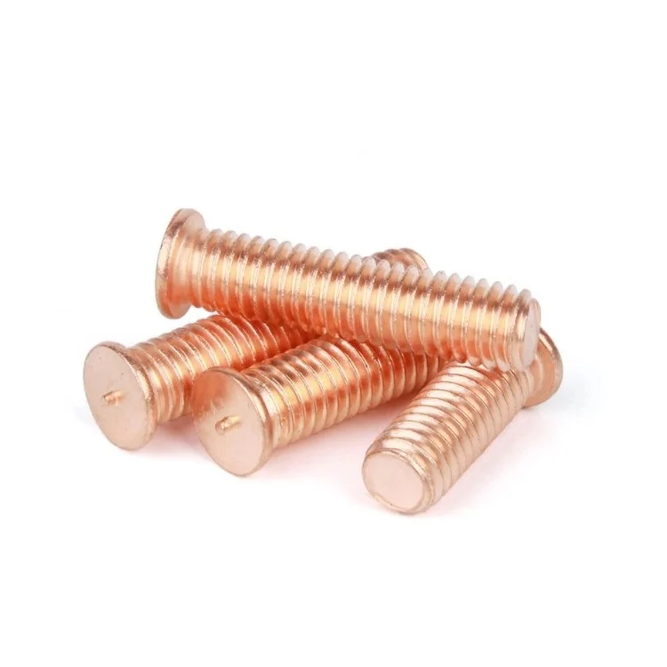 ISO13918 Carbon Steel Copper Plating Flat Head Threaded Weld Studs M2.5 ...