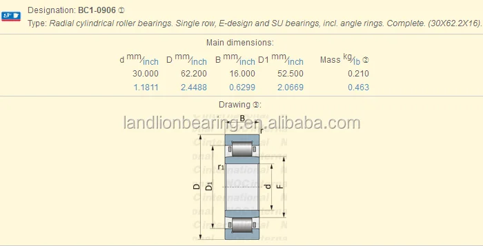 베어링 BC1-0906 원통형 롤러 베어링 공기 압축기 베어링 30*62.2*16mm| Alibaba.com