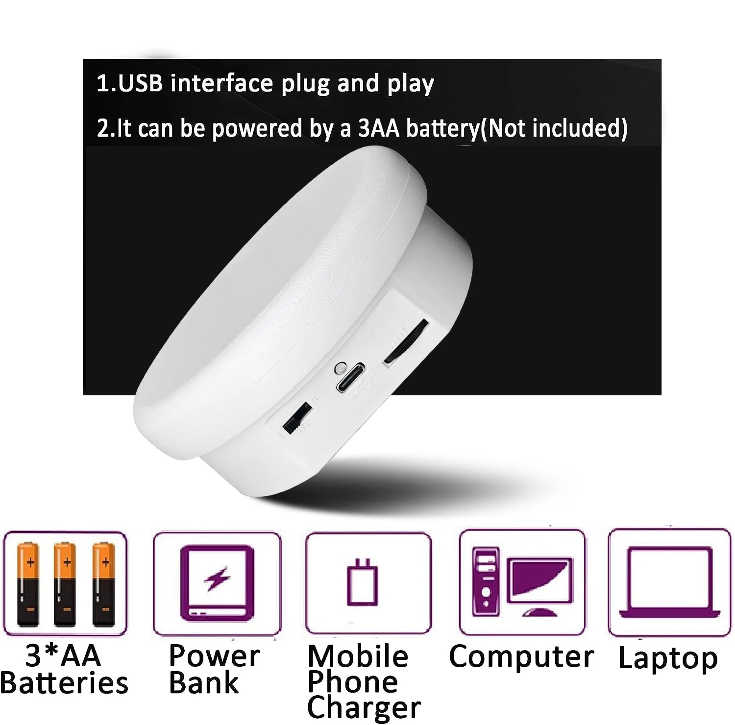 12CM Electric Turntable - Convenient Rotating Display Stand