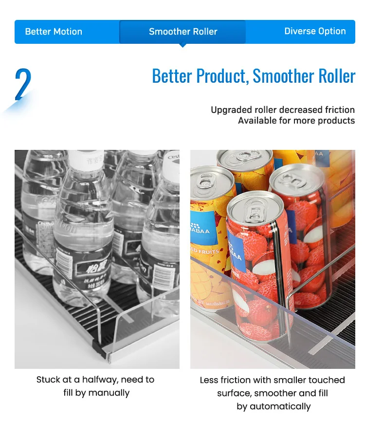 Grocery Roller - Adjustable Width Refrigerator Shelf Pusher