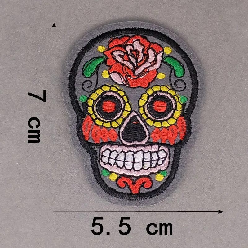 Motorcycle Biker Custom Iron On Patches Embroidery Skull Patches Stick ...