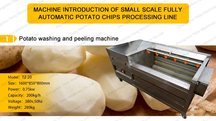 Fully Automatic Potato Crisps Making Machinery Chips Frying Machine