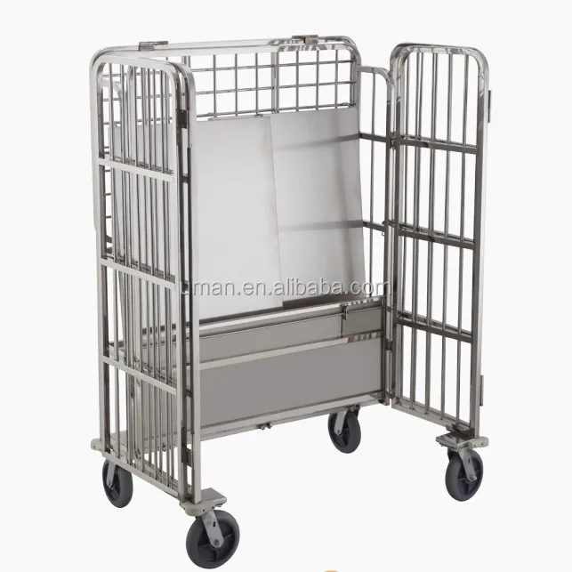 Foldable Hotel Housekeeping Laundry Linen Storage Cart