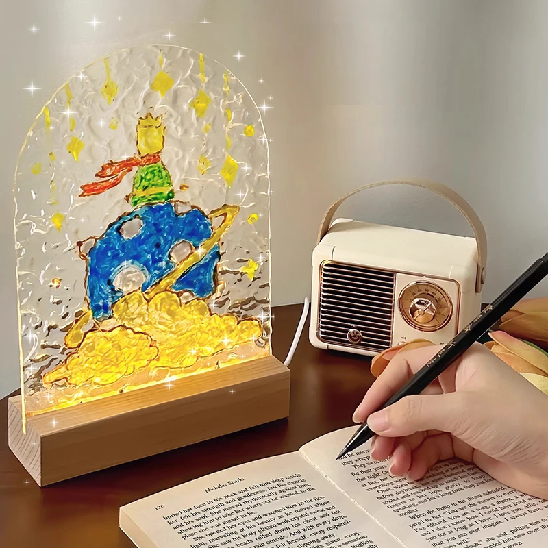 Paint Your Own Lamp Art Kit - DIY Colorful Tulip LED