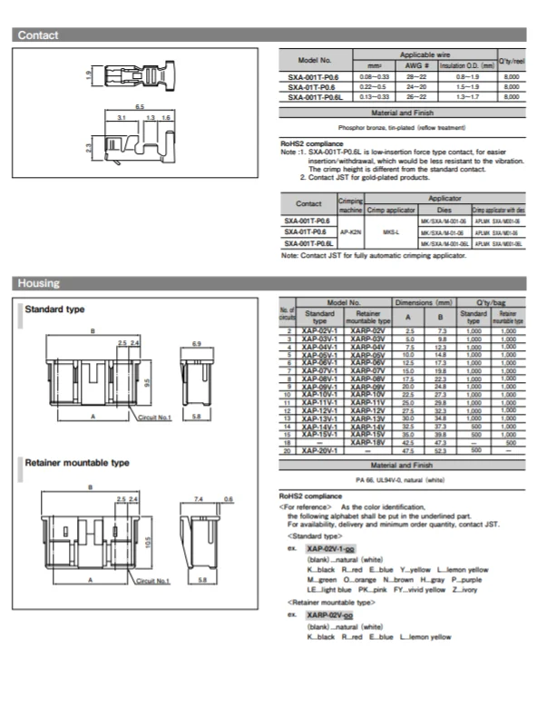Original JST XARP-08V Connector with Rubber Shell 8P 2.5mm Plug Headers & Wire Housings in Stock ...