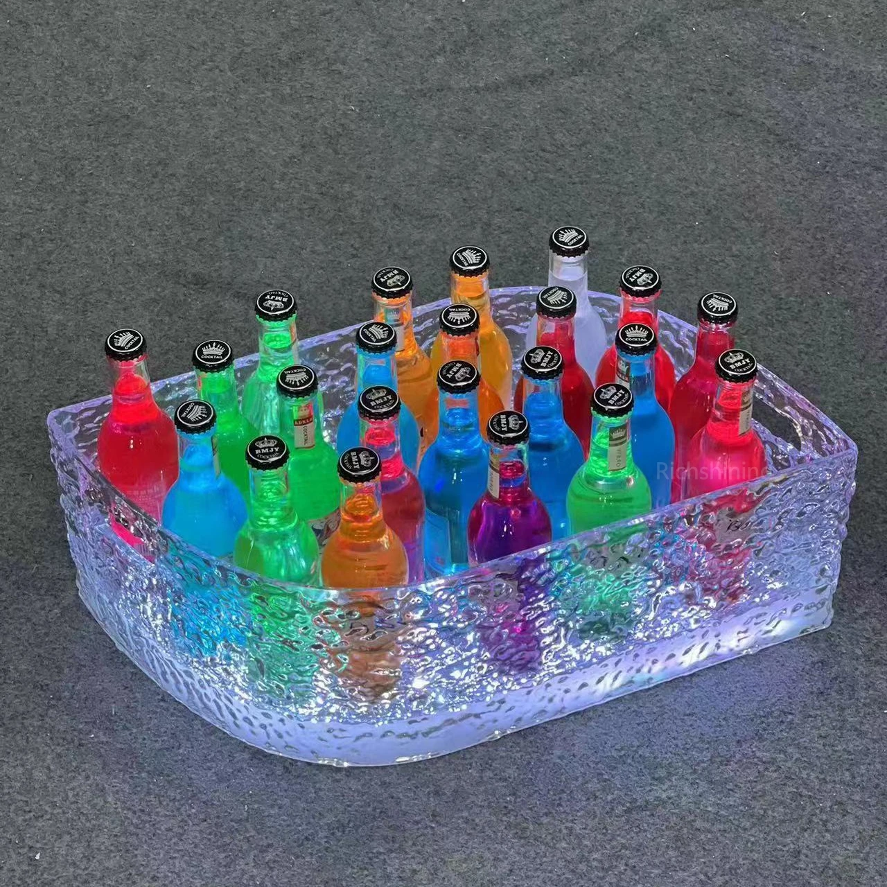 Modern Leaf Shape Led Ice Bucket In Plastic Remote Control Rgb For ...