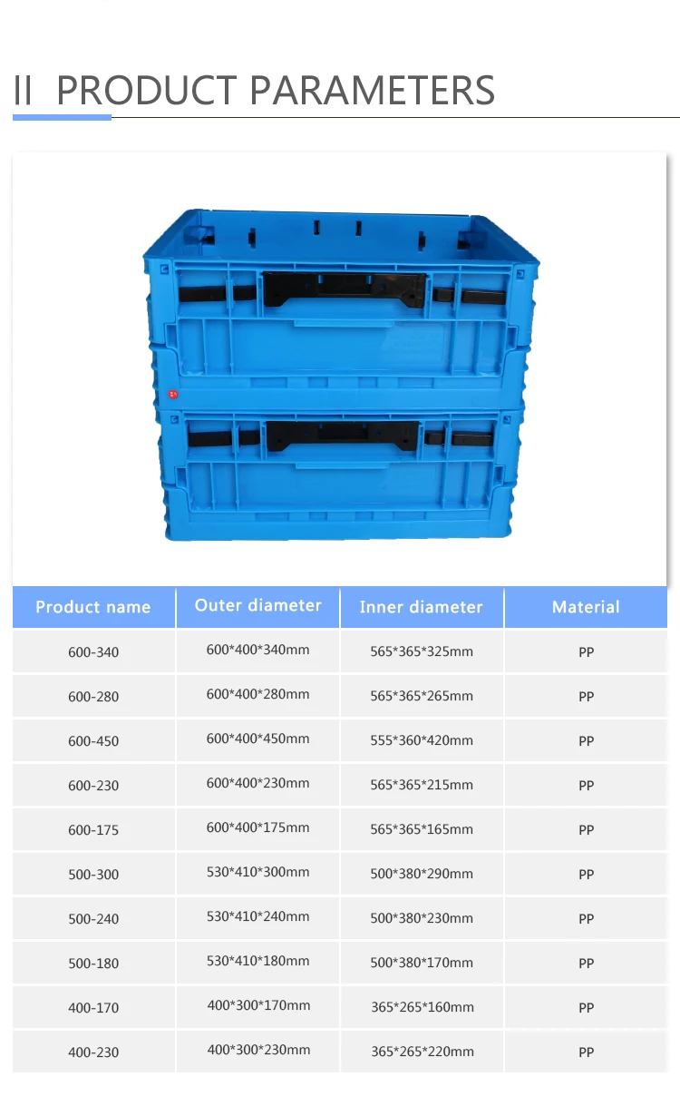 Heavy Duty Folding Plastic Containers Box Collapsible Crates For Fruits ...