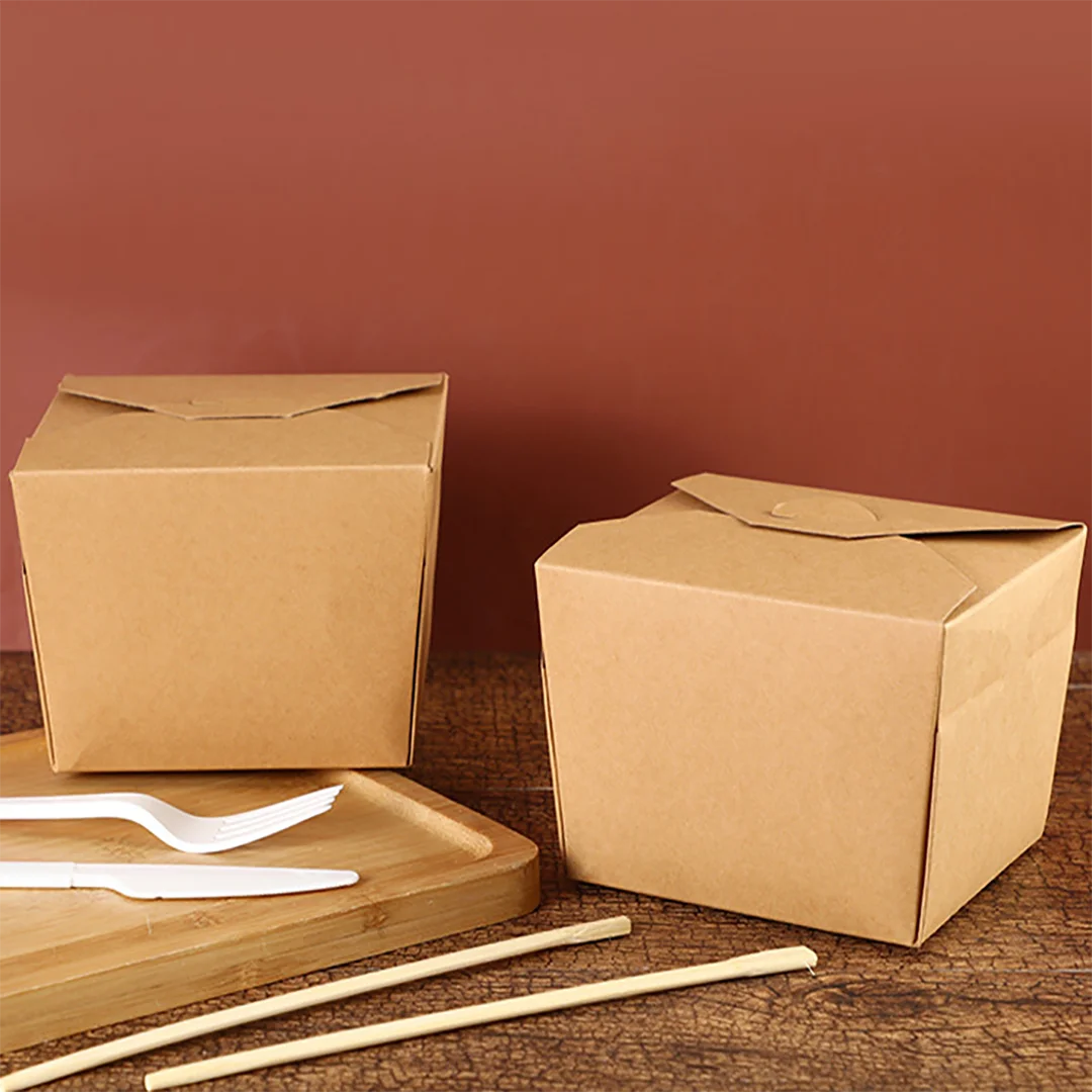 Customizable Size Disposable Kraft Paper Lunch Boxes Environmentally ...