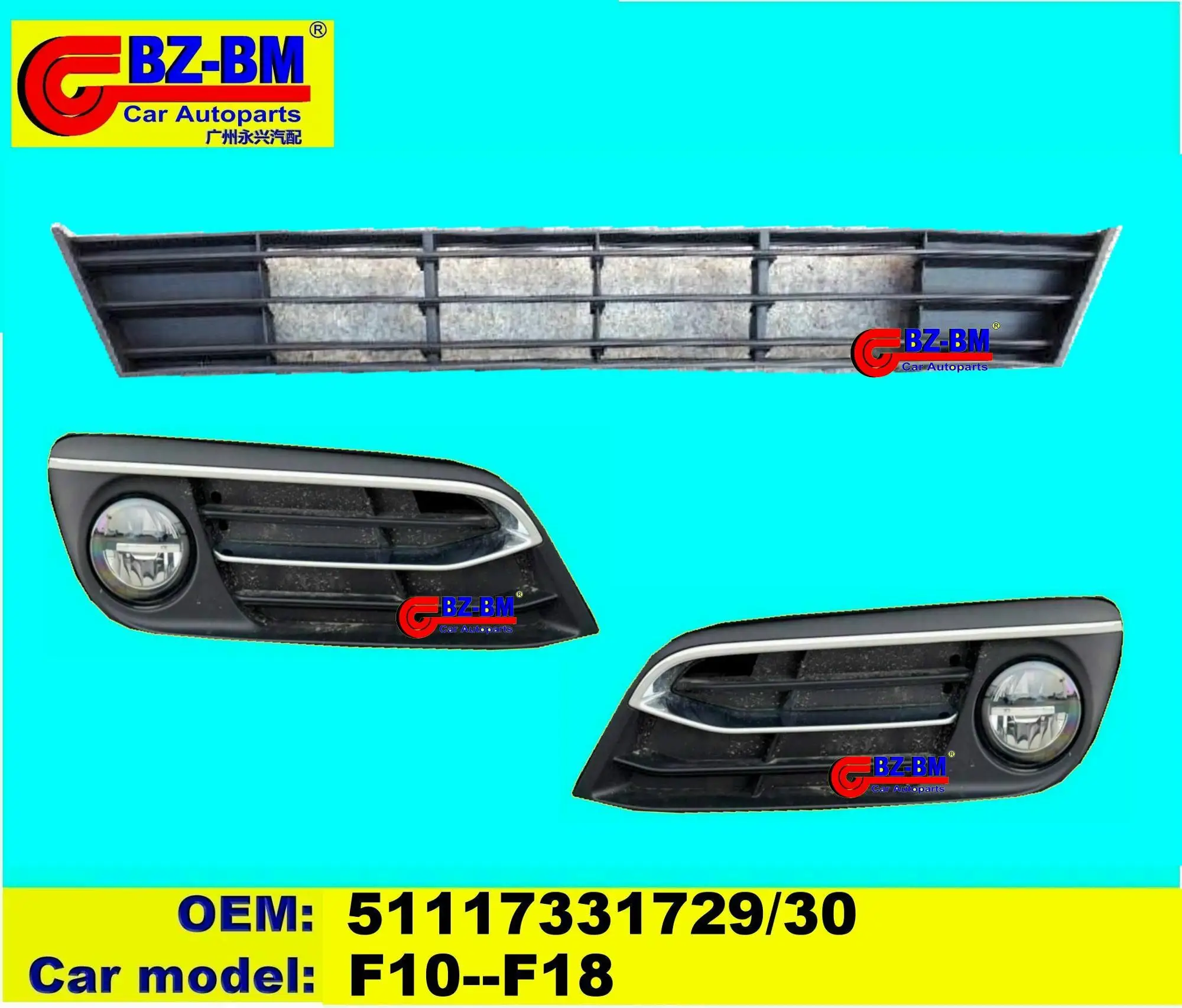 For Bmw Front Bumper Grill Cover Body Part F10 F18 51117331729/ ...