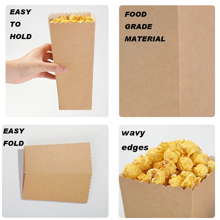 Disposable Biodegradable Cardboard Cups Snack Fast Food Packaging