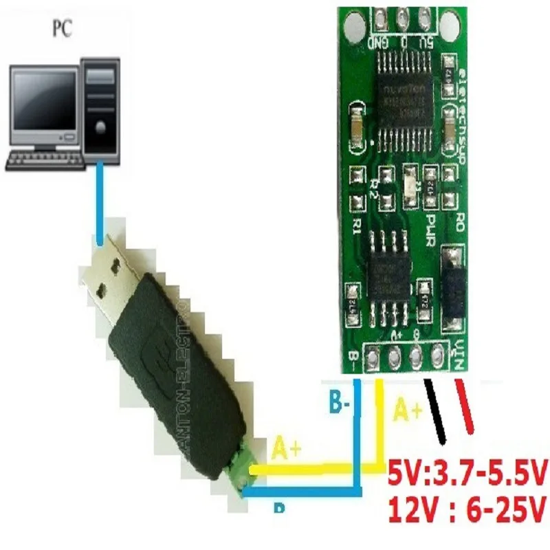 DS18B20 Modbus RTU RS485 RS232 TTL USB UART Digital Temperature Sensor ...