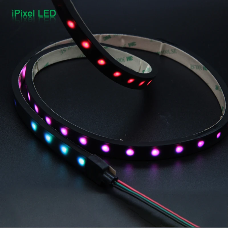 Black Color 13x5mm Top View Dc5v Addressable Neon Led Strip 60leds/m ...