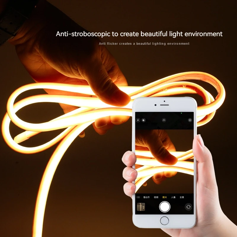 110V/220V Cob LED Strip 6000K Warm White 50m/100m Remote Control IP65 ...