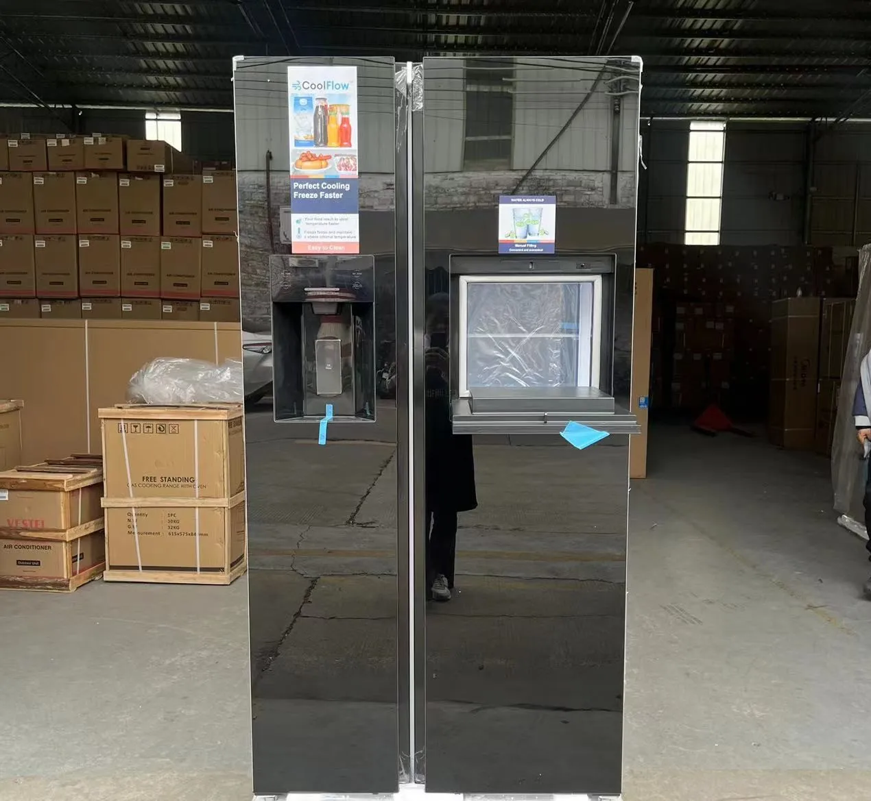 606L Portable Double Door Ice-Making Refrigerator for Home & Hotel