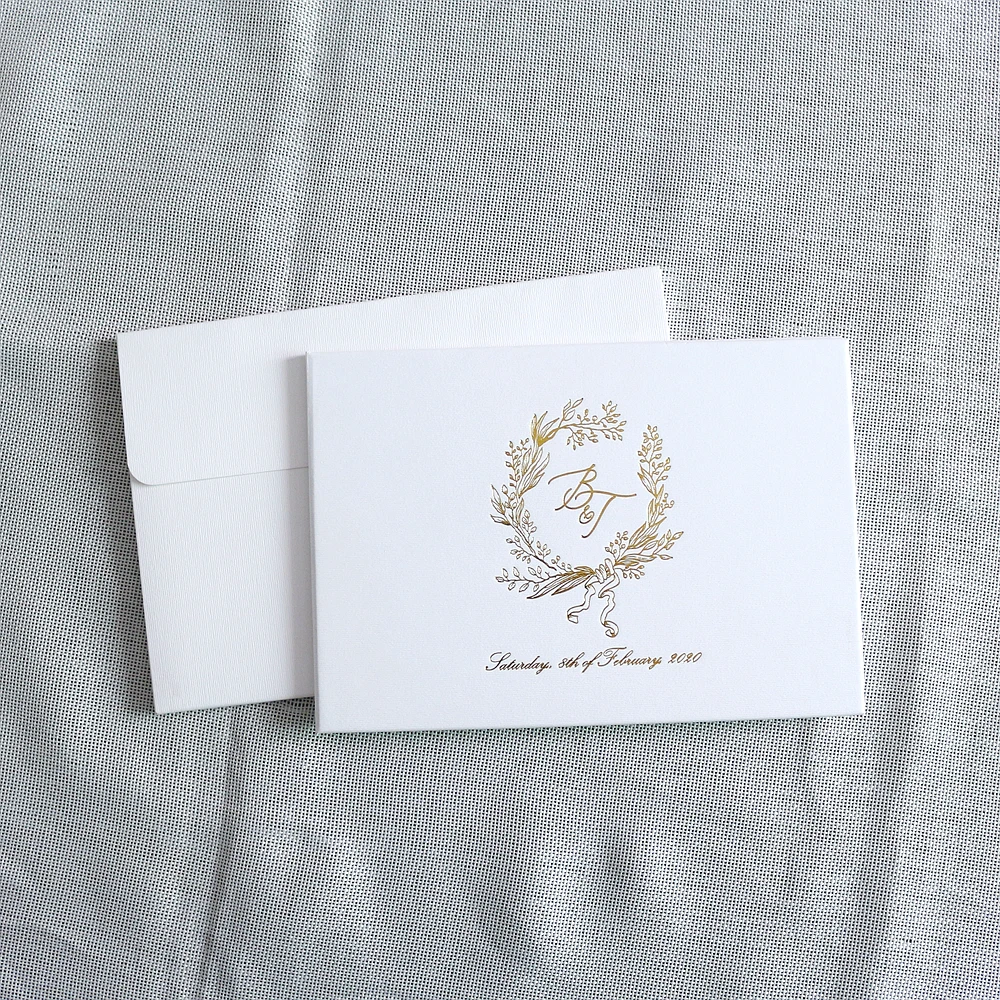 Customized Hardcover Wedding Invitation Cards with Foil Embossing