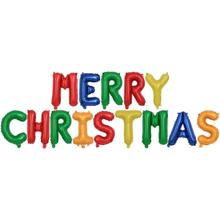 16 Inch Hanging Alphabet Balloon Merry Christmas Balloon Banner Self ...